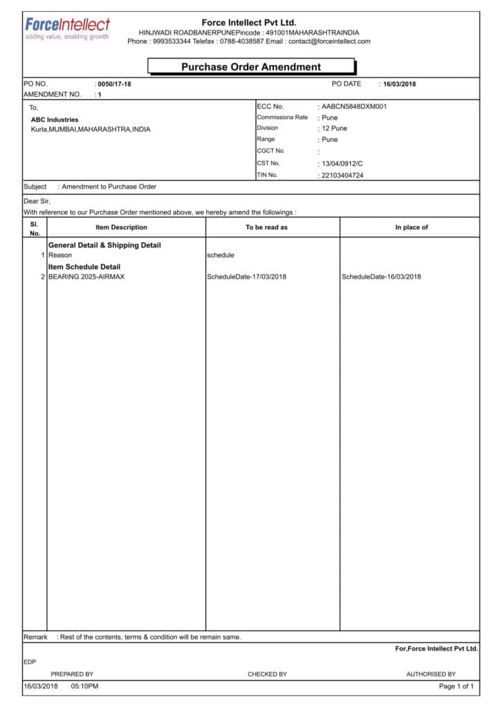 Material Management formats | Material Management templates | MM formats